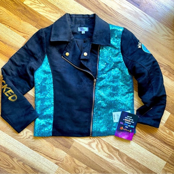Disney | Jackets & Coats | Dsigned Disney Descendants Uma Moto Aqua ...